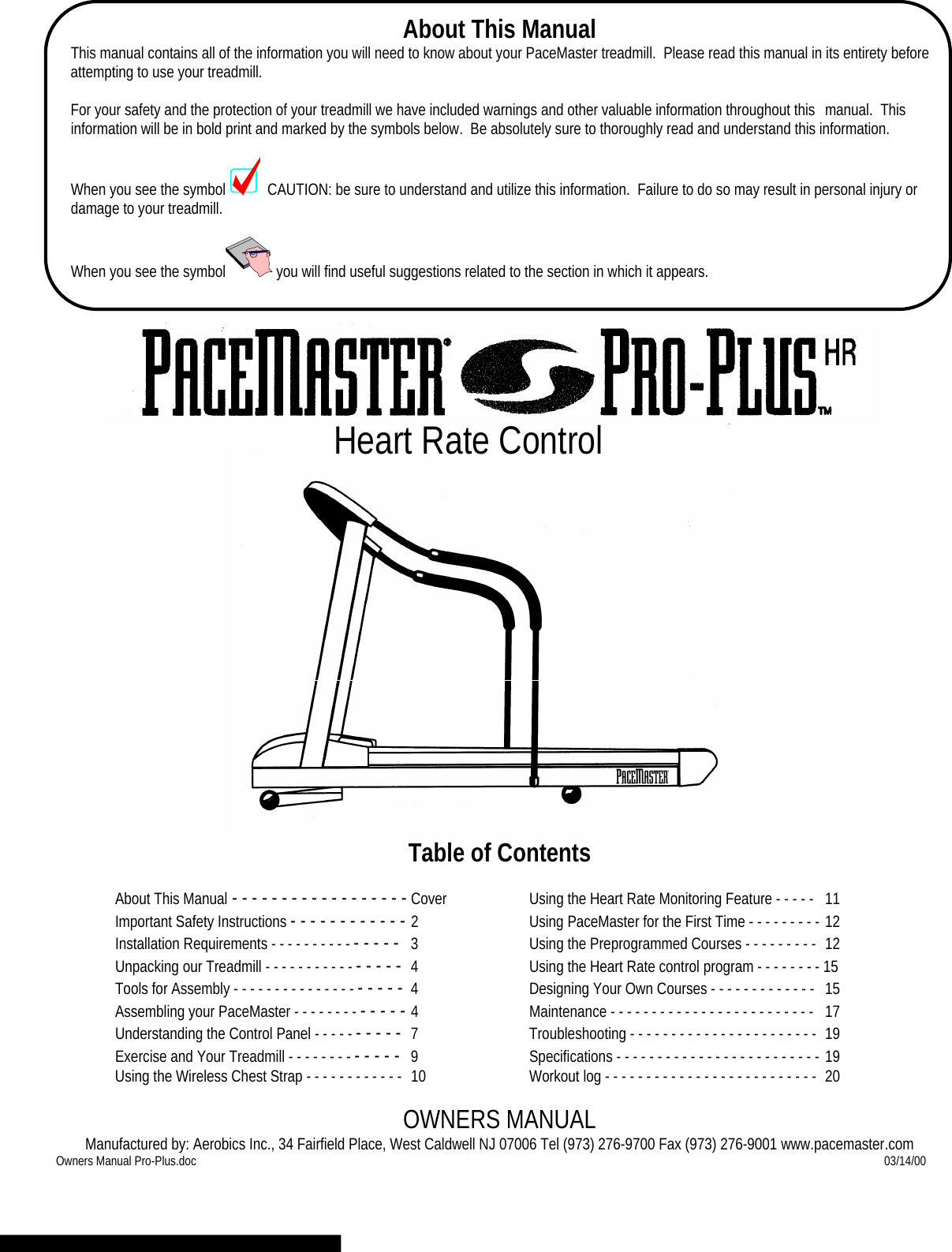 Pacemaster Pro Plus Hr Manual 820292 ManualsLib Makes It Easy To Find ...