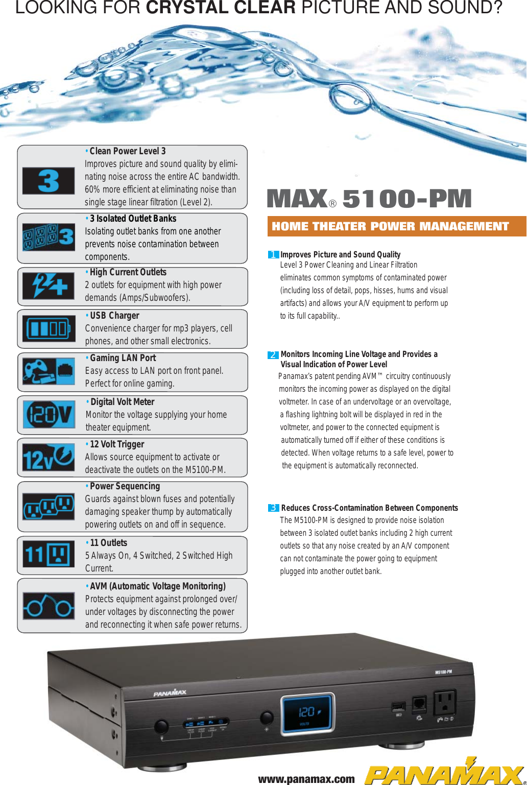 Panamax Max 5100 Pm Users Manual M5100PM_Datasheet_v2B