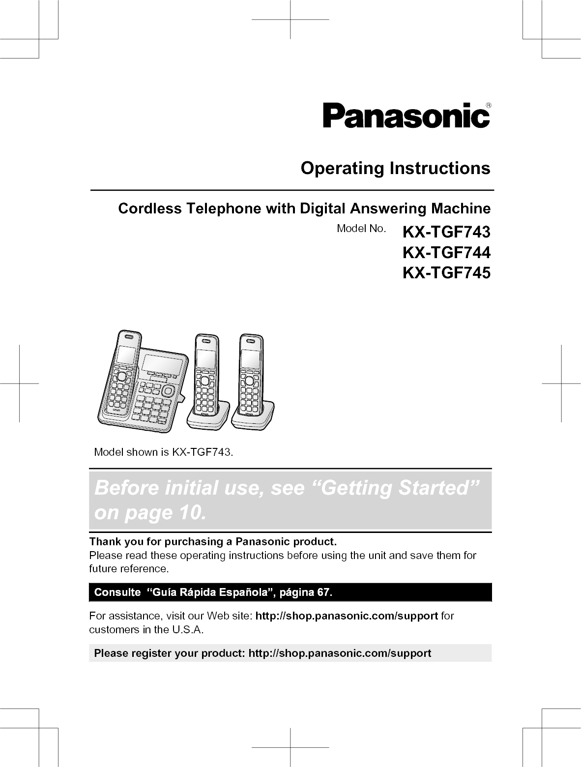 Panasonic of North America 96NKX-TGF740 UPCS Cordless Telephone Base ...