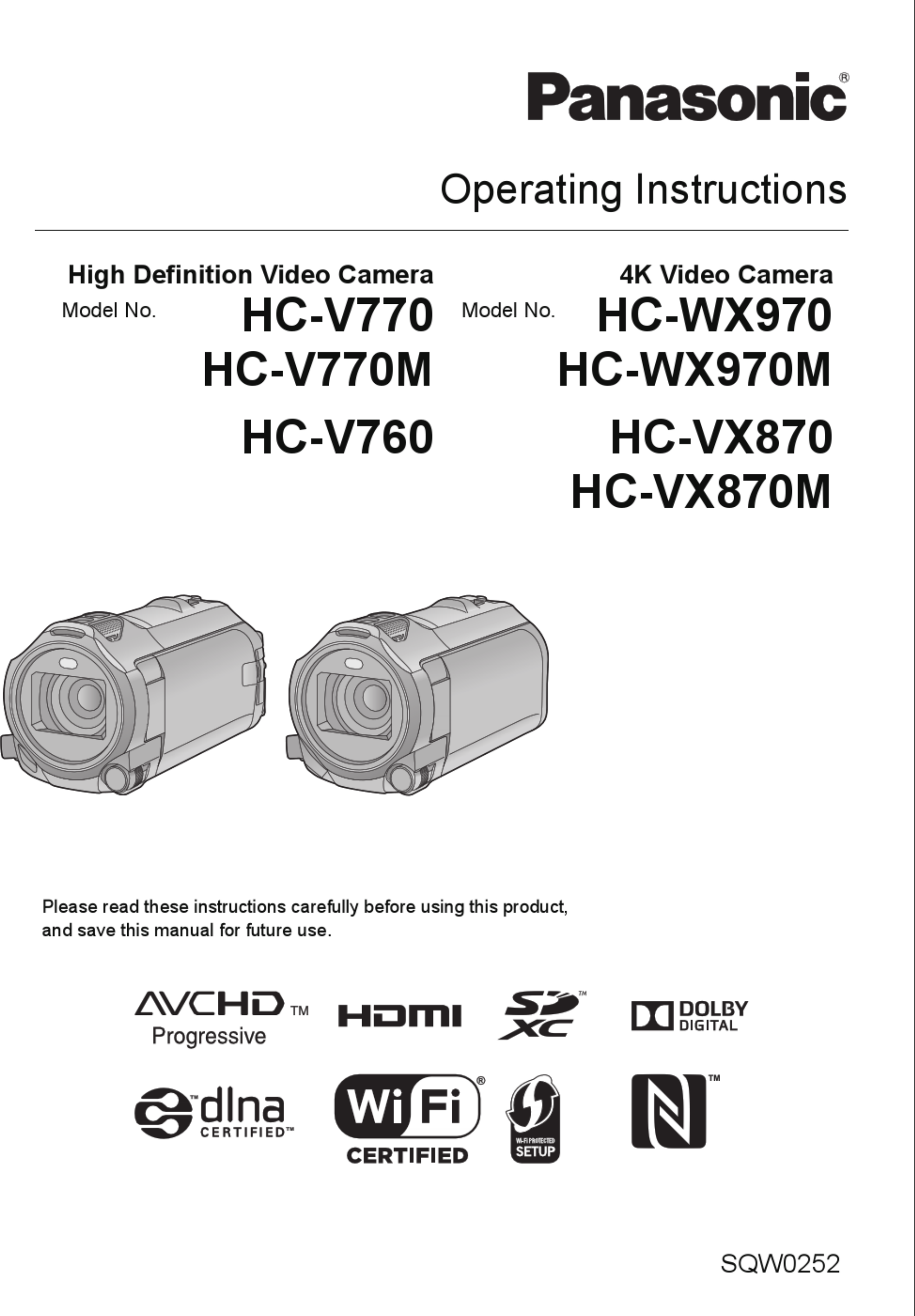 Panasonic Hc V770 Operating Instructions Manual 1003311 User