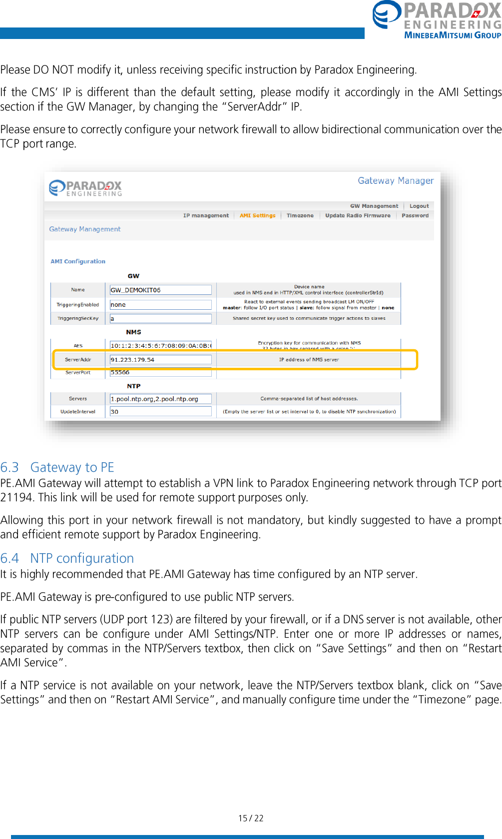 Paradox Engineering 0701142823044 PE.AMI GATEWAY User Manual