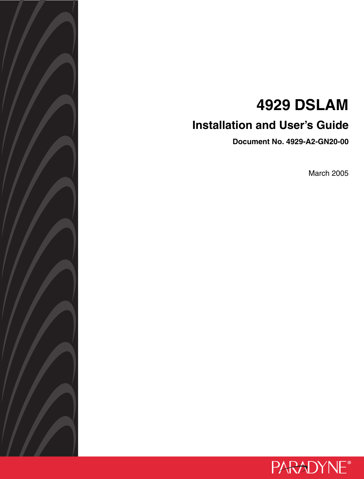 Paradyne 4929 Dslam Users Manual IP Installation Guide
