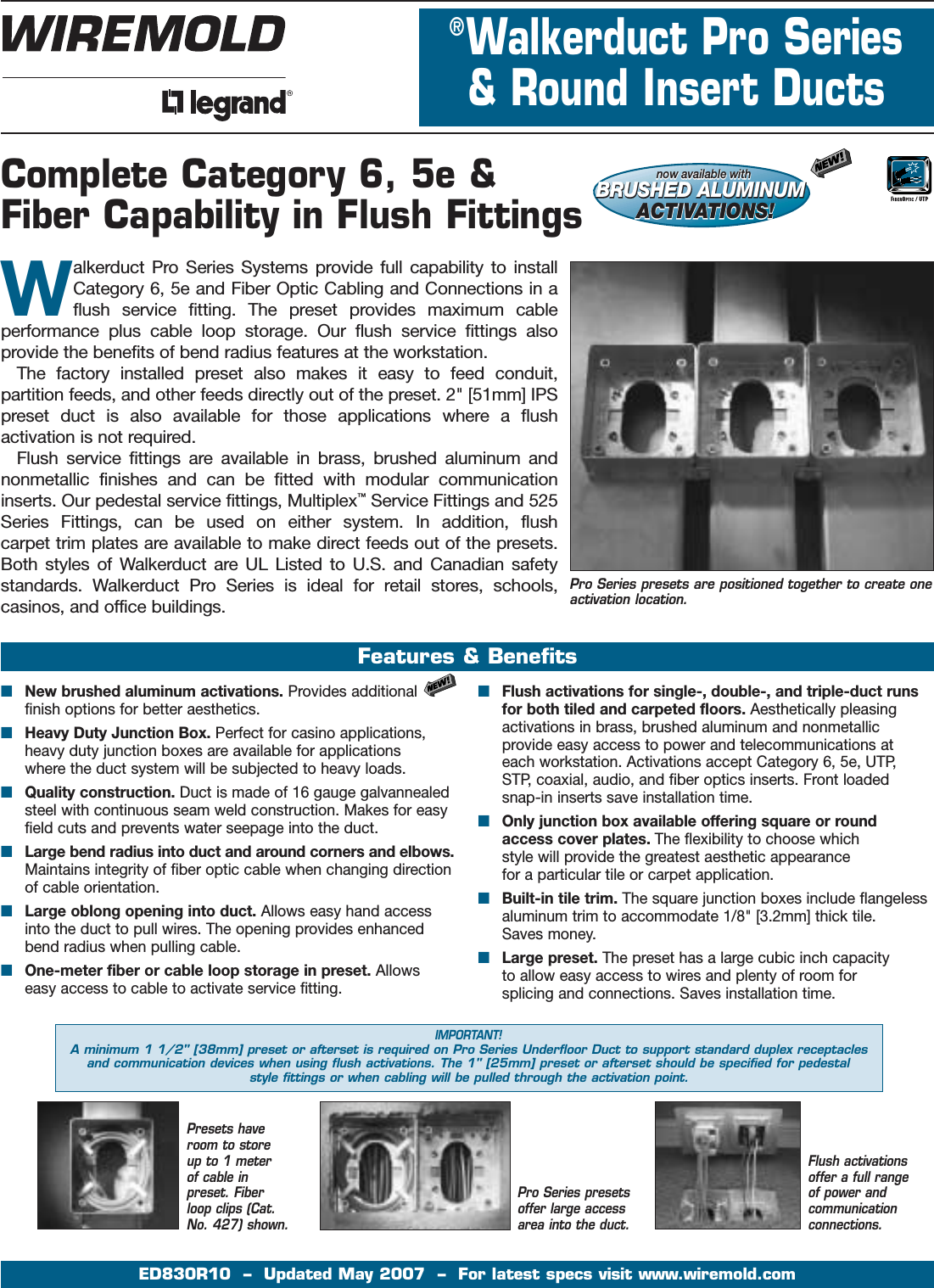 Walkerduct Pro Series Product Specifications 1000217394 Catalog