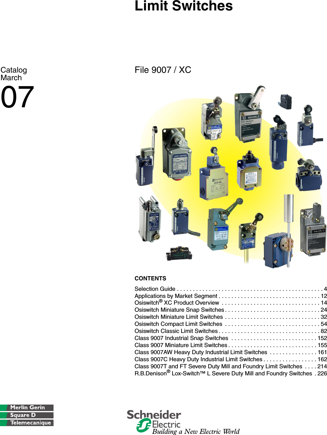 Limit Switches Catalog, 9007CT0501 1000296252 Catalog 1
