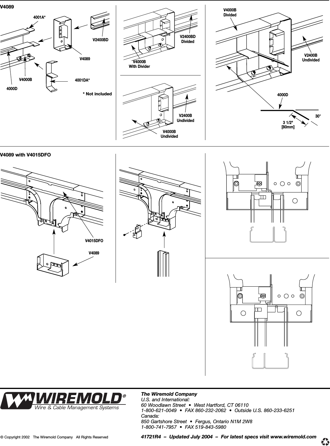 2400BD Series Raceway Installation Instructions Directions