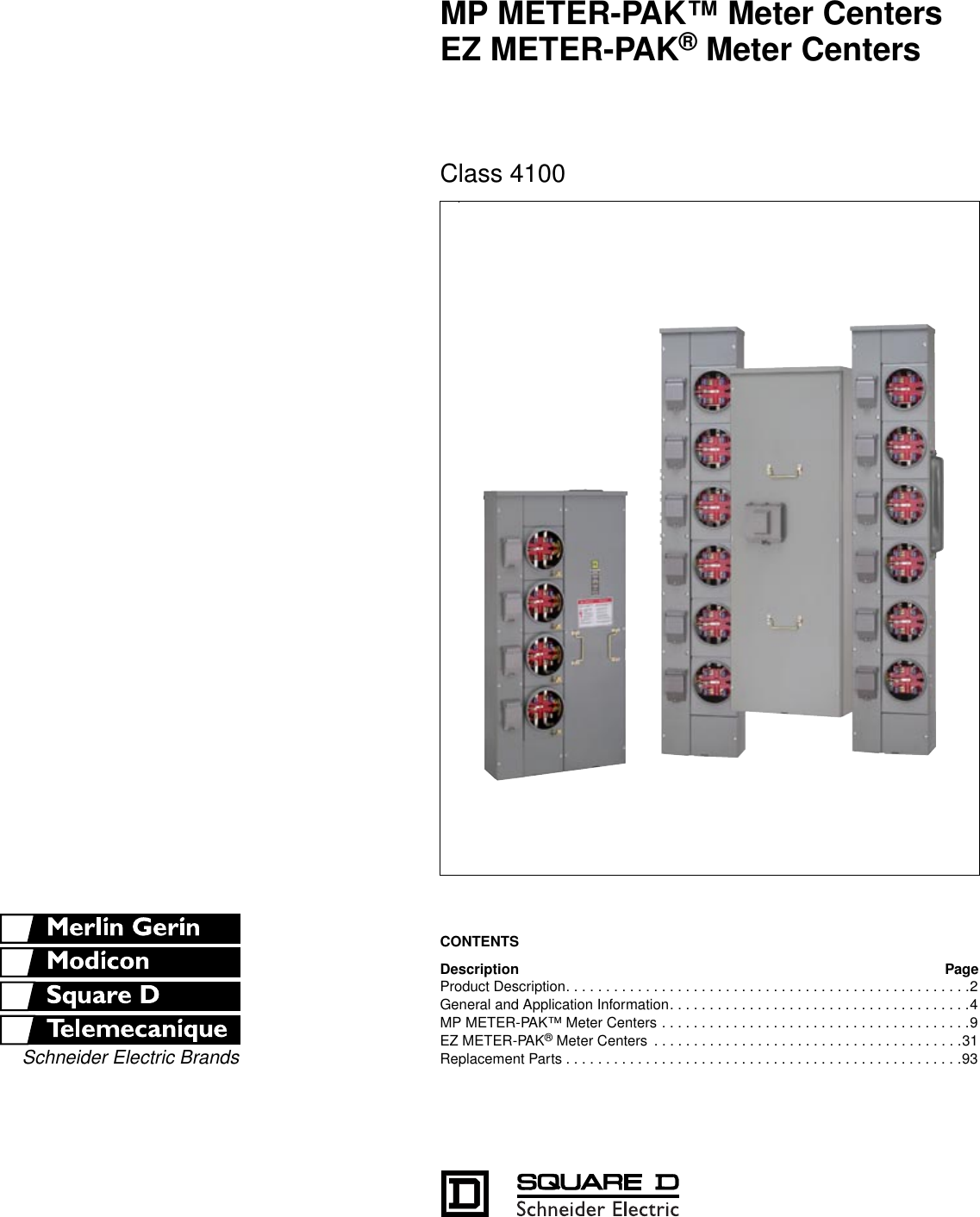 MP METER PAK TM Centers, EZ PAK® Centers Catalog 1000363714