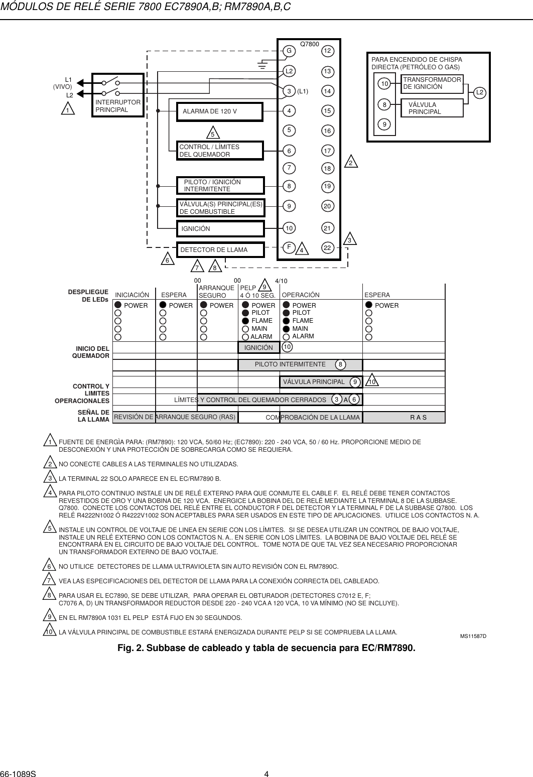 Módulos De Relé SERIE 7800 EC7890A,B; RM7890A,B,C Installation Directions