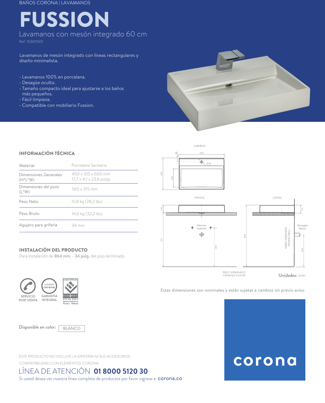 LV Fussion60 103611001 Lv Fussion60 Technical Sheet