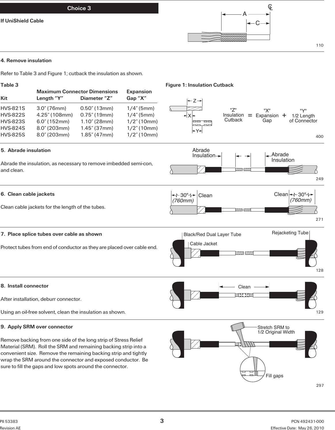 HVS 820S Installation Directions