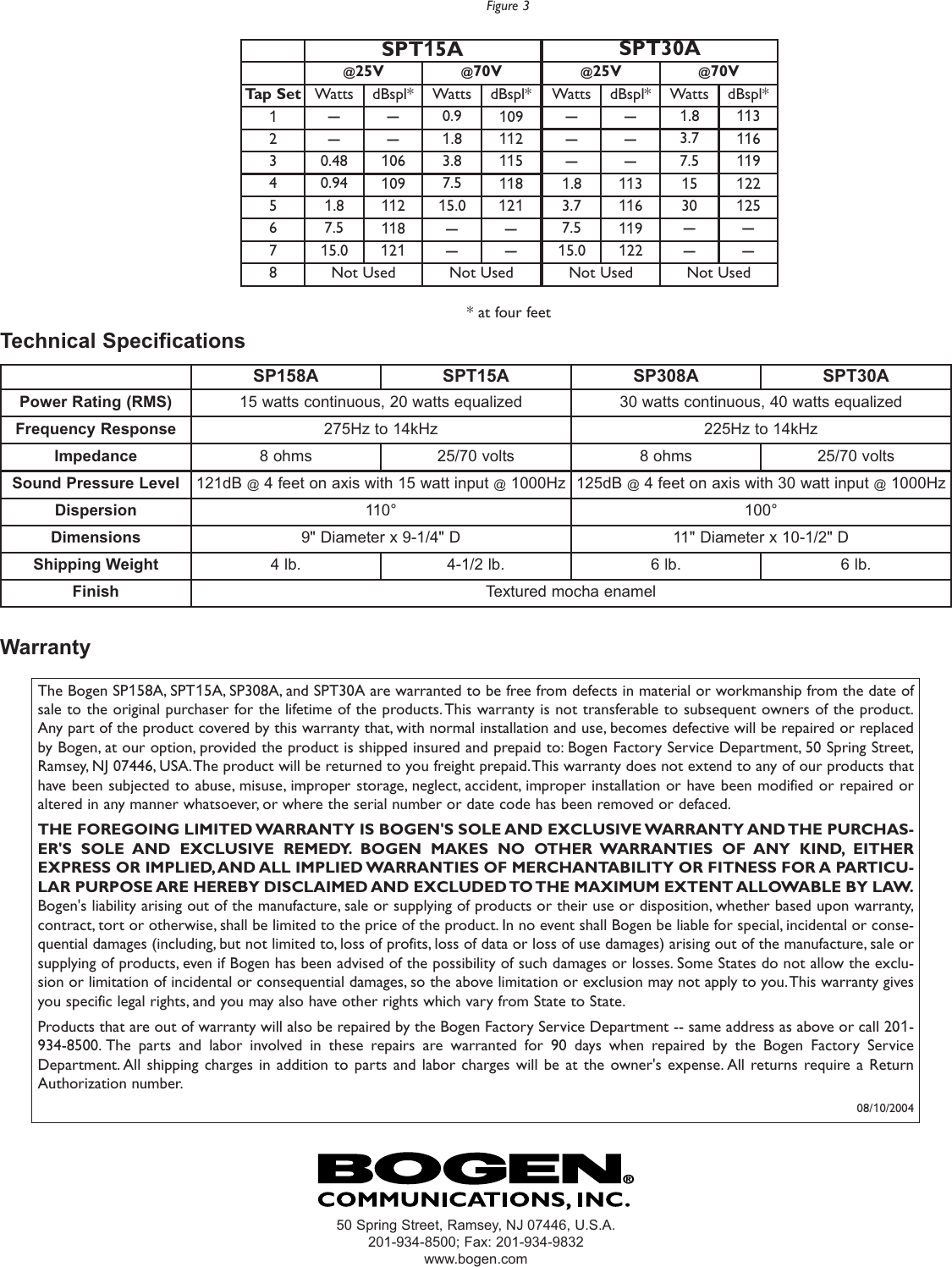 SP158A, SPT15A, SP308A, SPT30A Manual Paging Speakers Installation ...