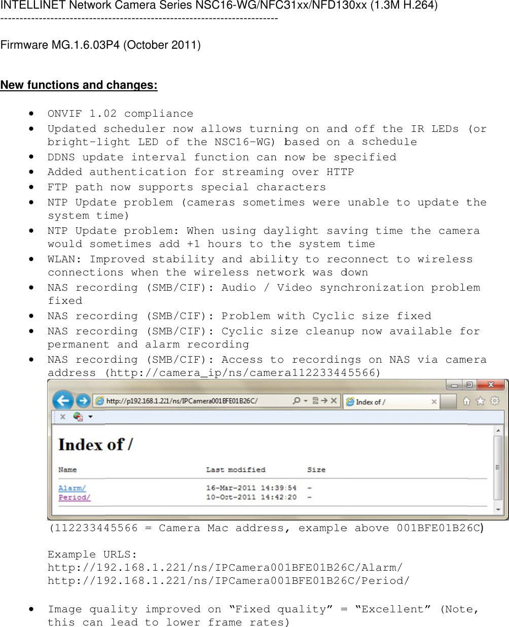 Intellinet Network Camera Readme 1603p4