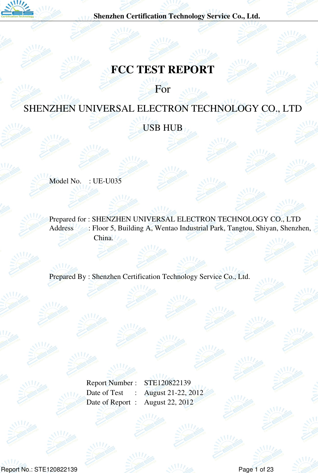 STE120822139 161626 FCC Report