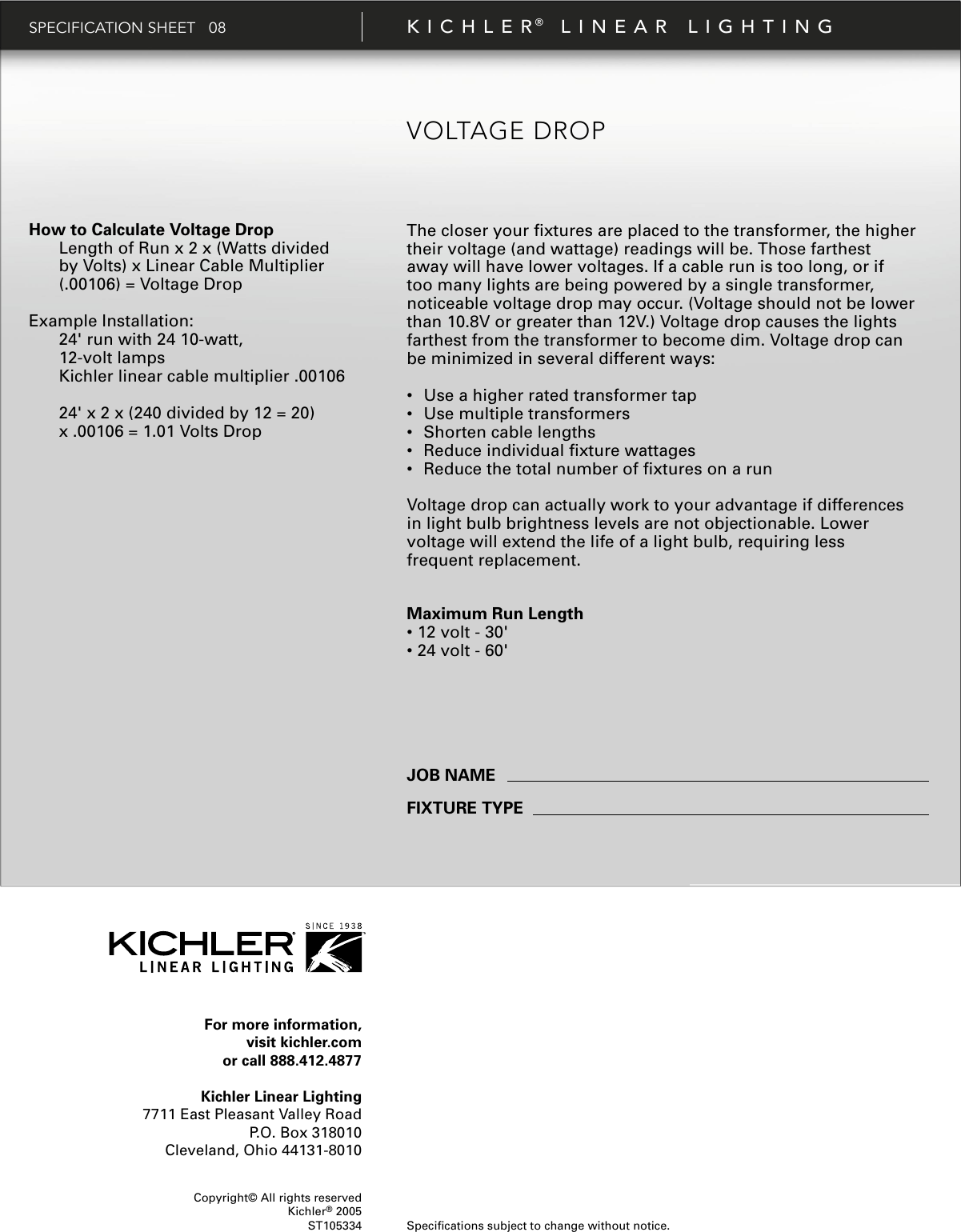 Kichler Spec Sheets.id Brochure