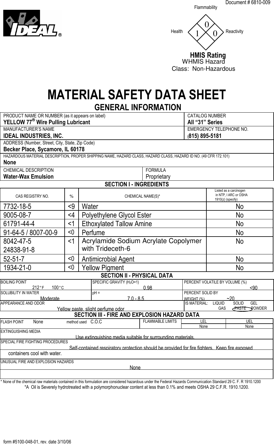 Safety Data Sheet Printable