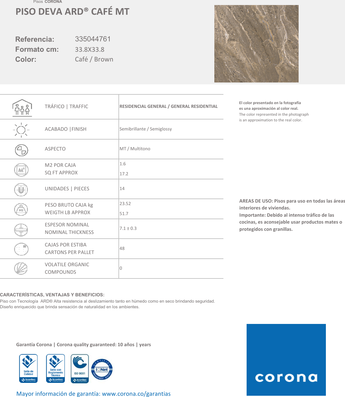 Base De Datos Fichas Comerciales 2017 Dianam 335044761 piso deva ard cafe mt technical sheet