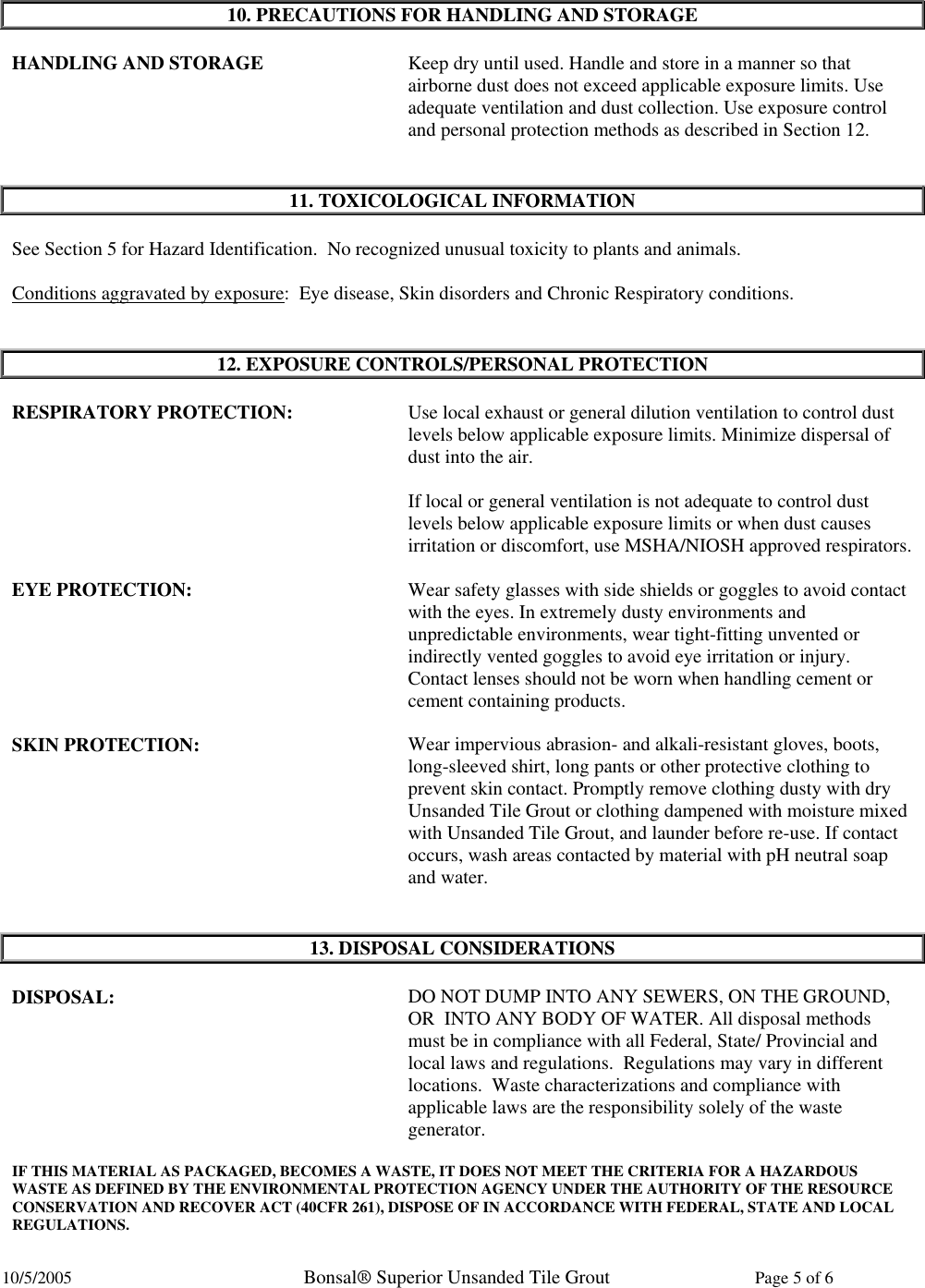 MATERIAL SAFETY DATA SHEET 55780013
