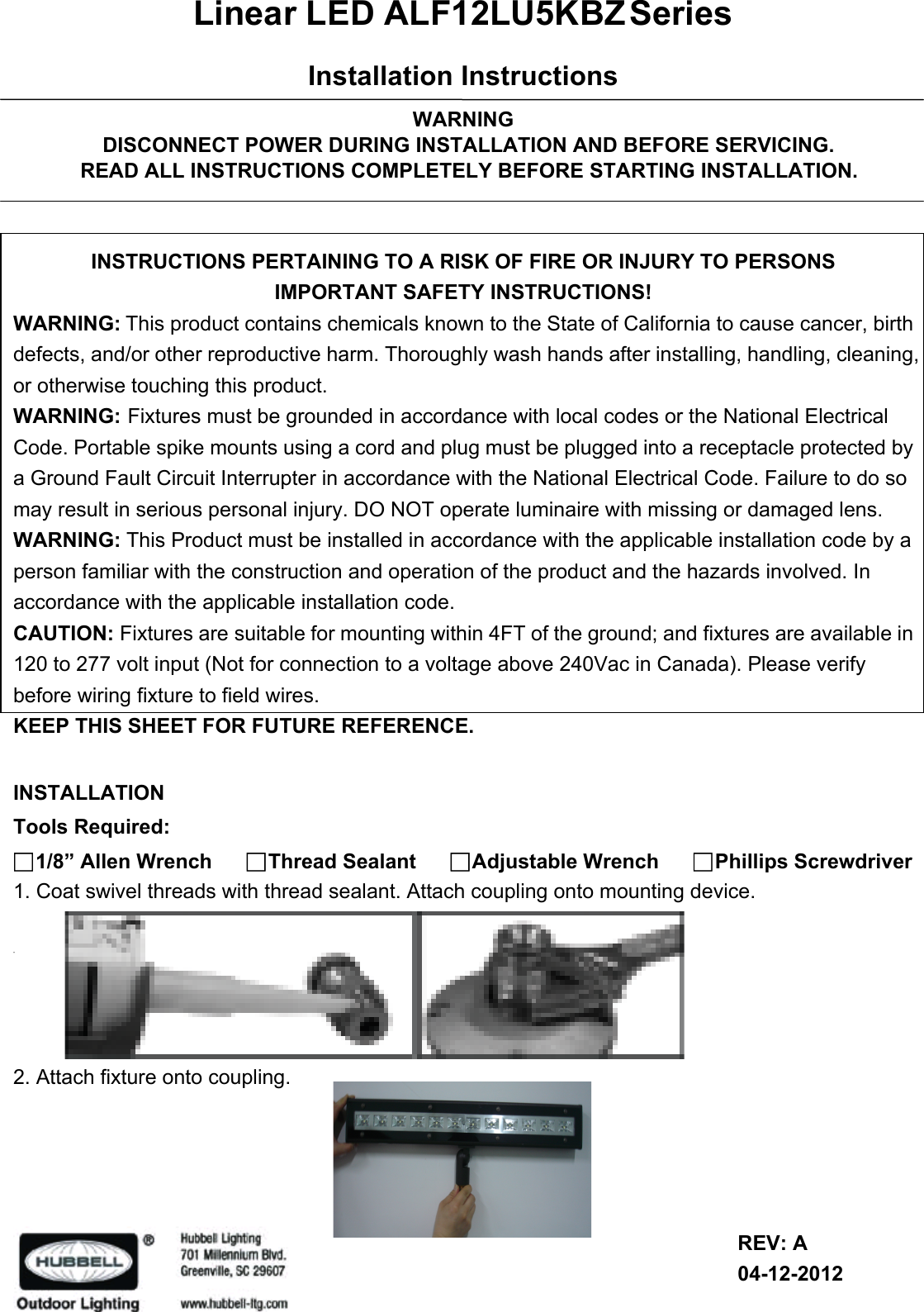 Installation Instructions ALF12LU5KBZ 683976