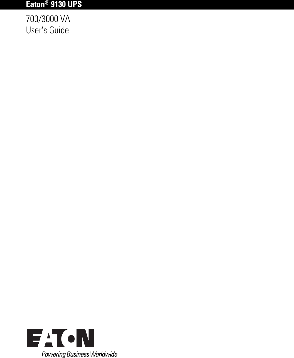 Eaton 9130 700/3000 VA UPS User's Guide 691978 Installatioun Sheet