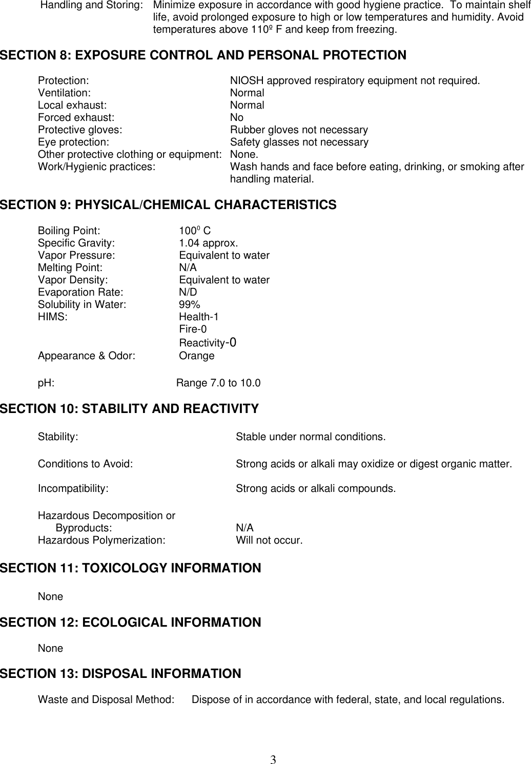 MSDS Vitamins And Amino Acids 717610