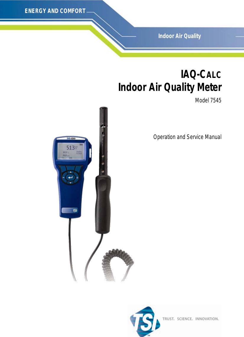 Indoor Air Quality Meter IAQ Calc 7545 Operation And Service Manual