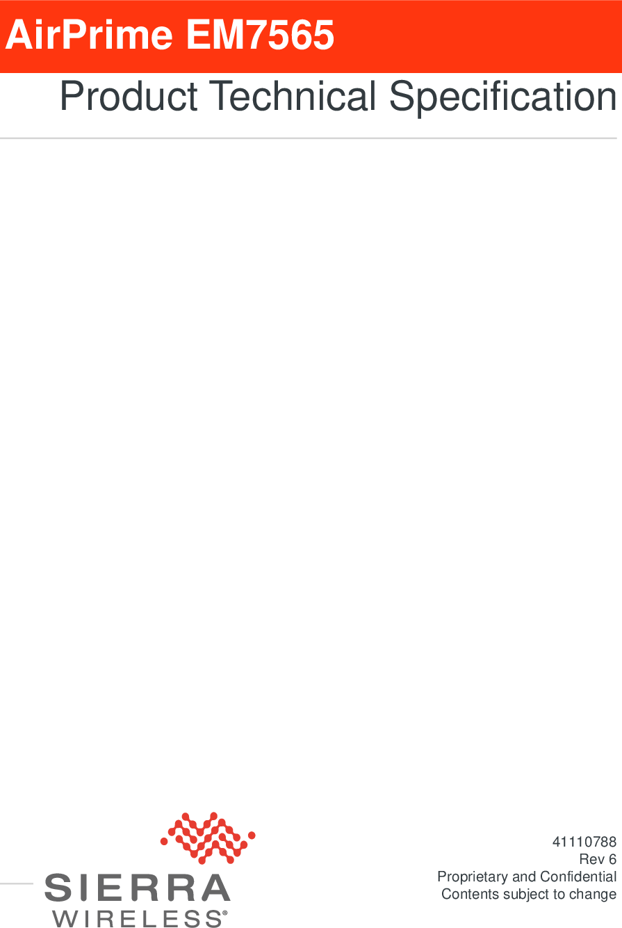 AirPrime EM7565 Product Technical Specification Air Prime r6