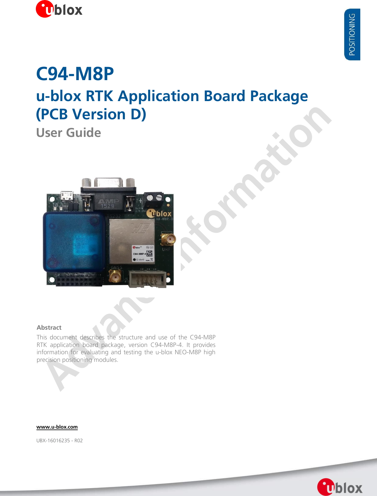 C94 M8P App Board PCBv D User Guide (UBX 16016235)