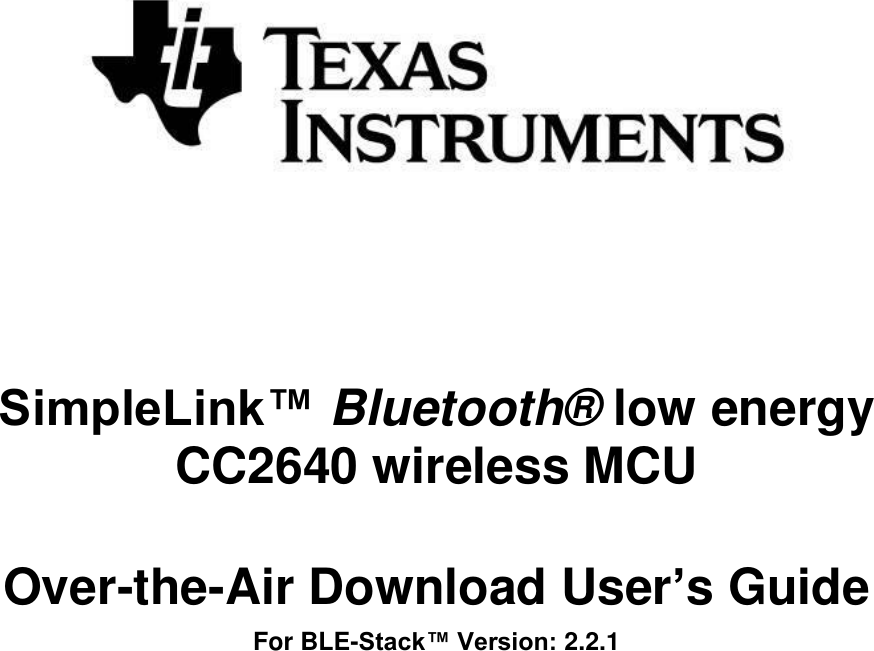 CC2640 BLE OAD User's Guide