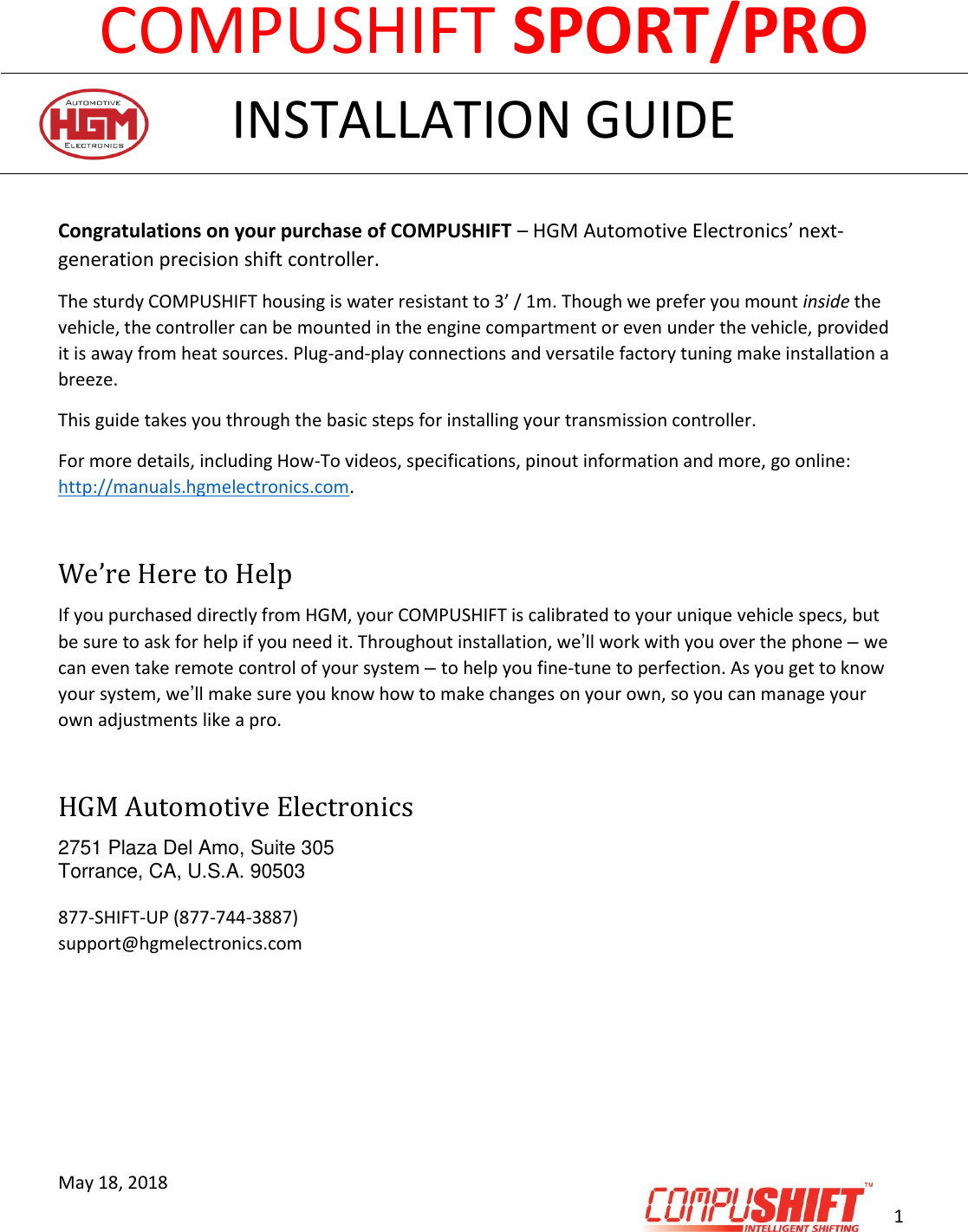 COMPUSHIFT Install Guide