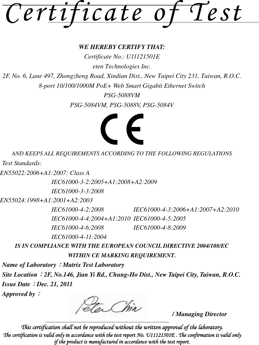 CE Certificate