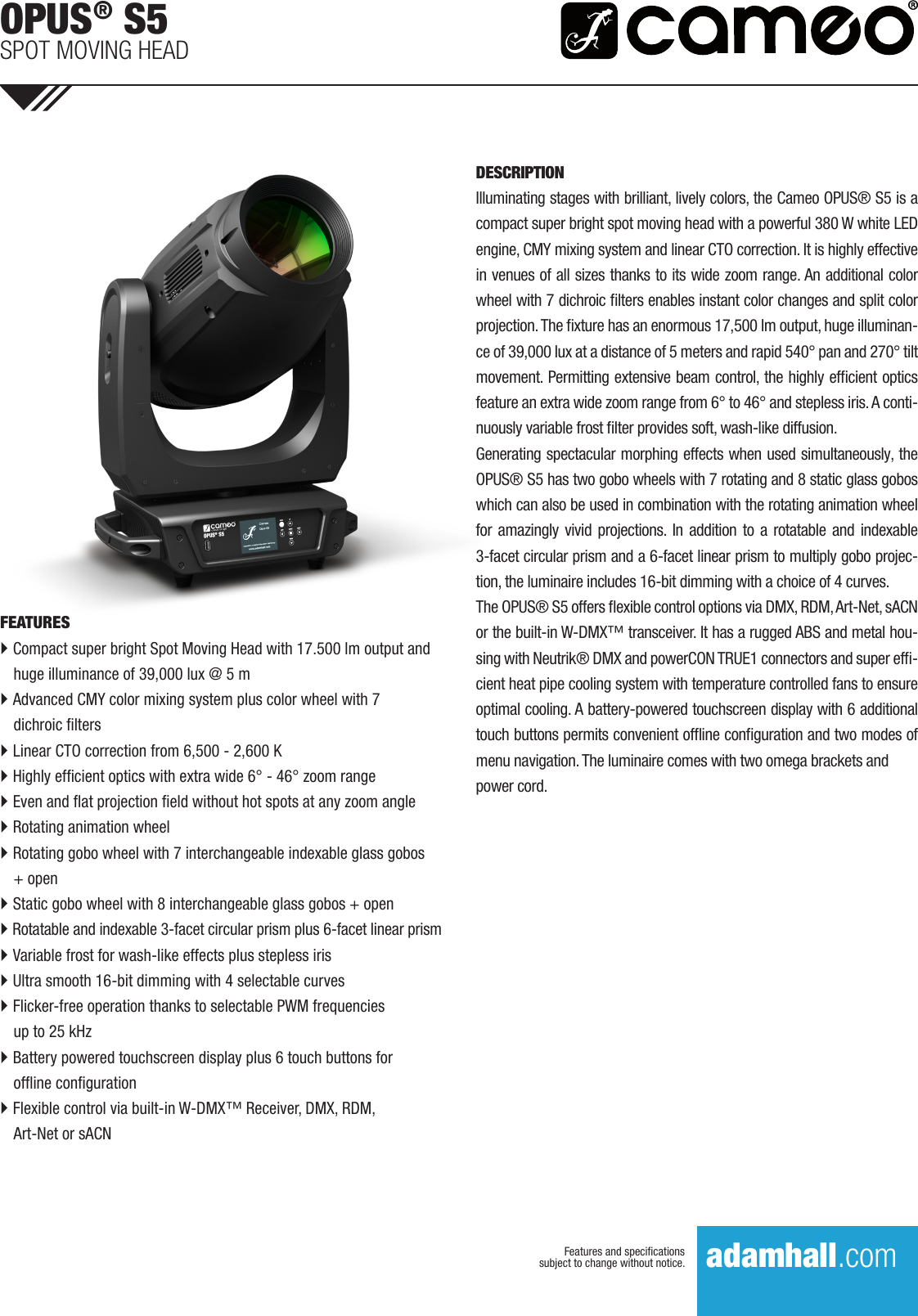 CLOS5 Technical Data Sheet EN