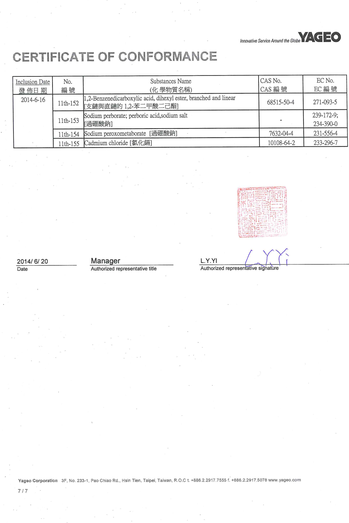 COC REACH SVHC 155 20140620 MLCC