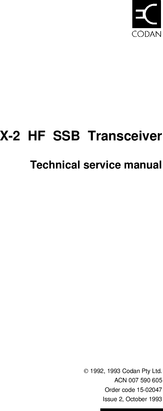 9105 Aka X2/Codan X2 TSM Codan