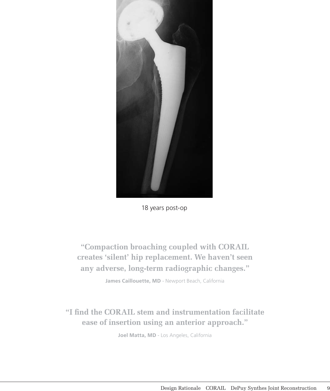 Corail Design Rationale And Surg Tech