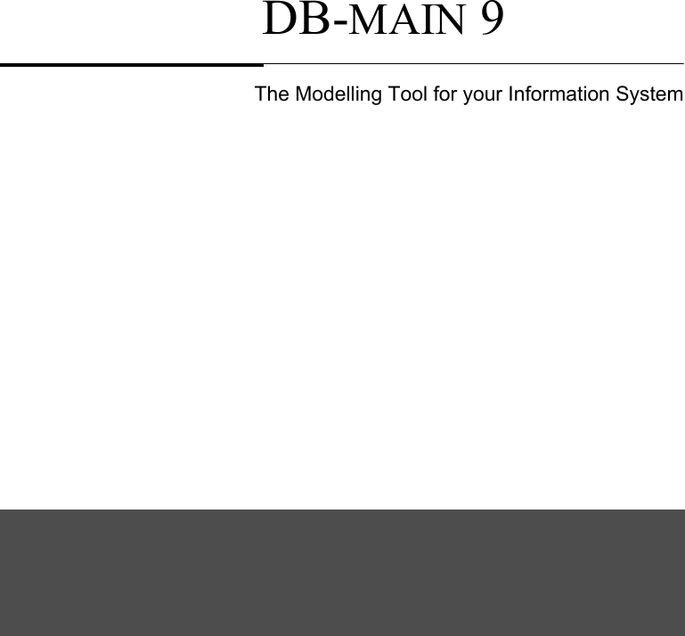 DB MAIN Reference Manual
