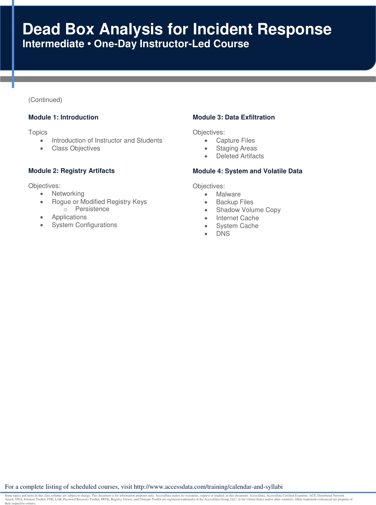 Dead Box Analysis For Incident Response Syllabus 1.1.14