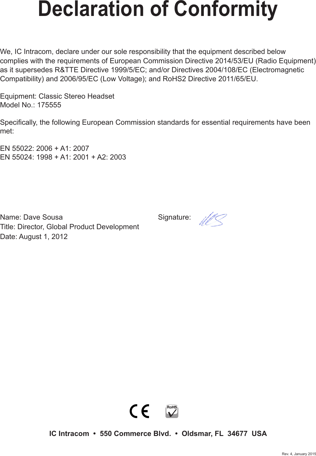 Directives de la CHS PP D 01/2014