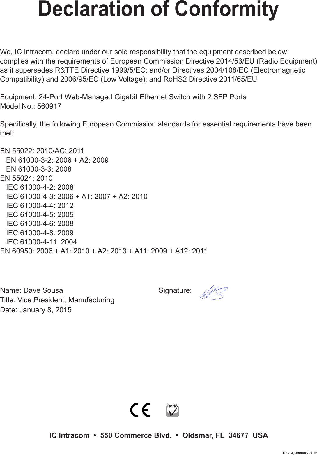 Declaration Of Conformity 560917 Mar2015