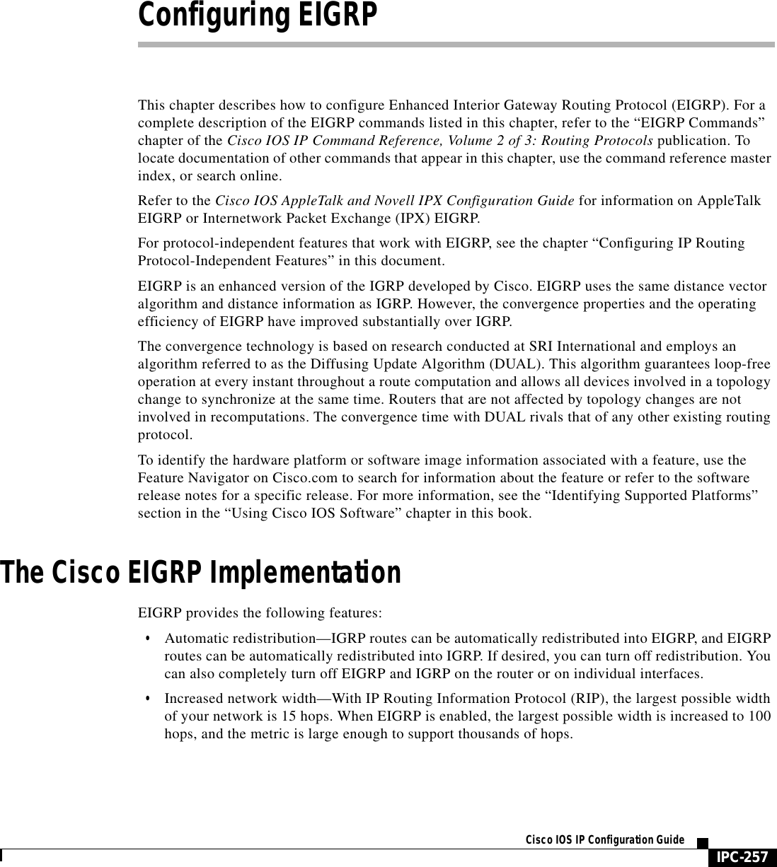 Configuring EIGRP EIGRPConfiguration Guide