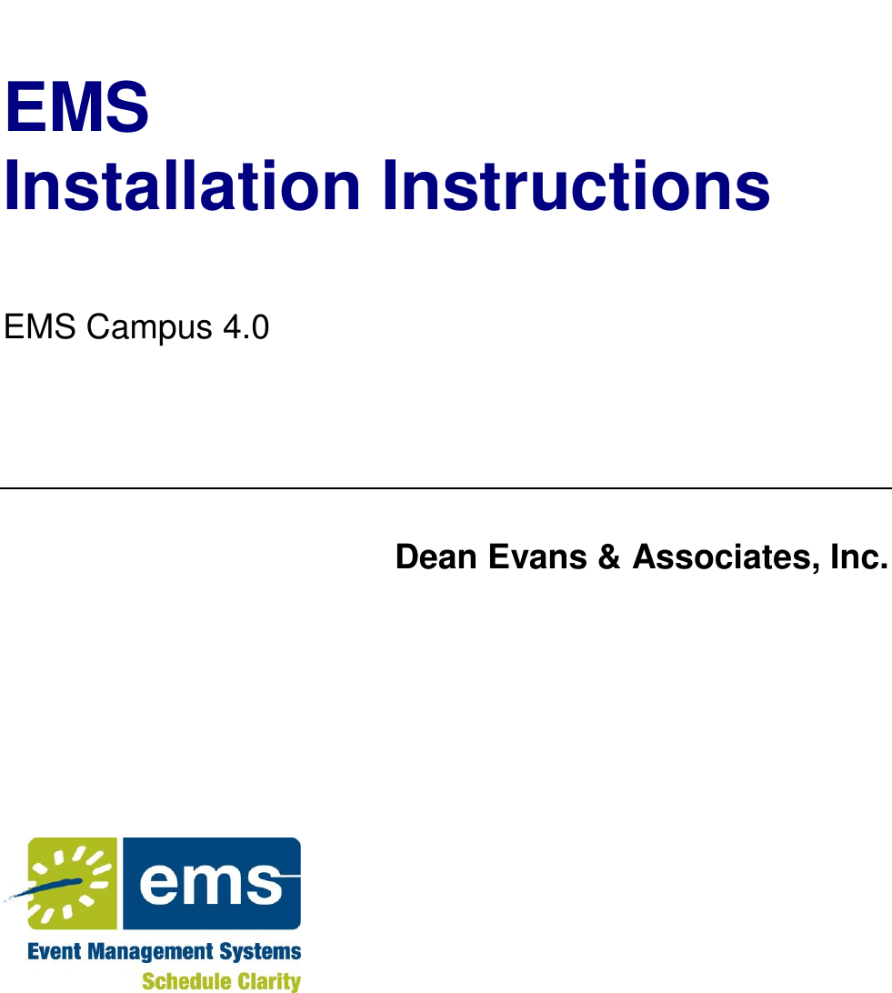 EMS Installation Instructions Campus Guide V43