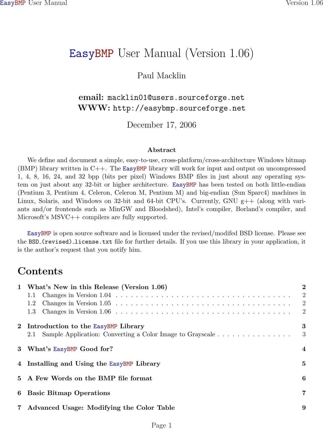 Easy BMP User Manual