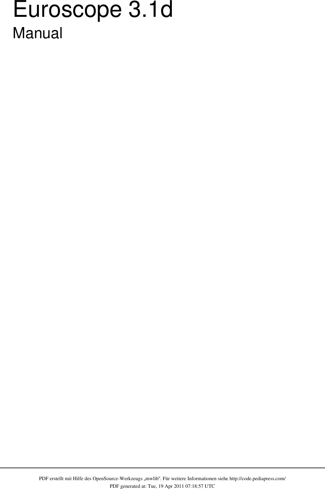 Euroscope 3.1d Manual