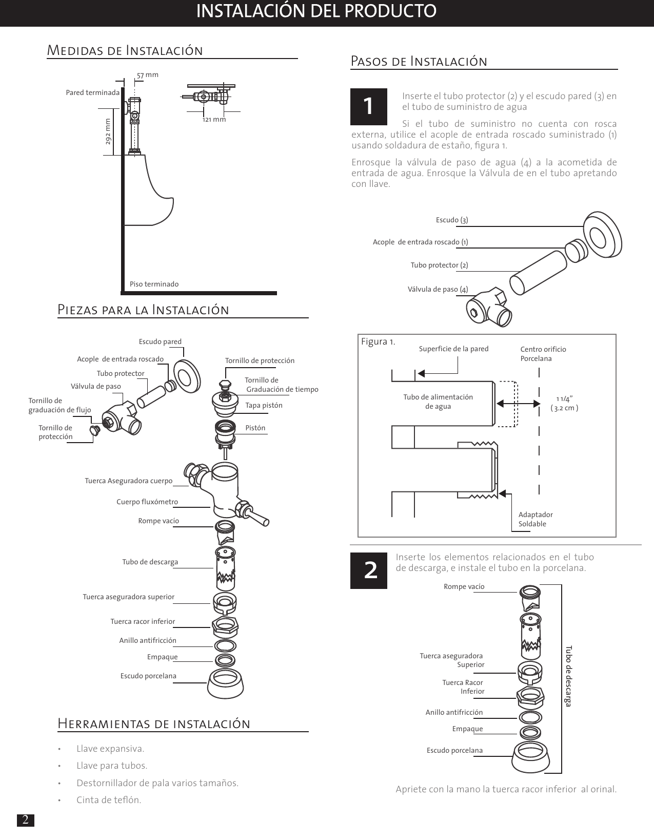 Fluxometro orinal flujo ajustable cromo ficha tecnica 706340001 1