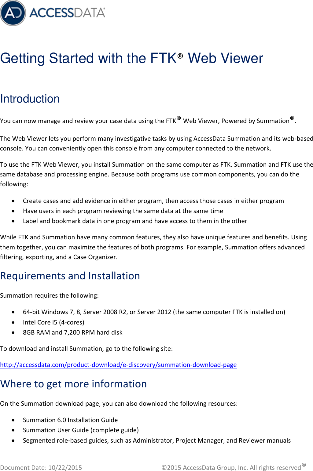 Getting Started With The FTK Web Viewer