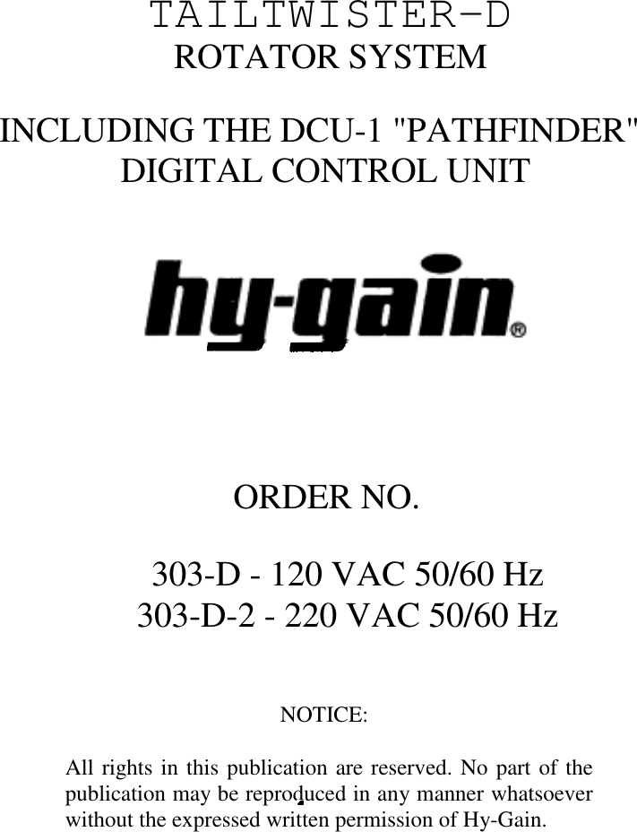 HY GAIN T 2XDX ROTATOR