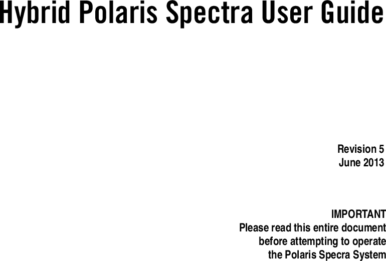 IL 1070141 spectra User Guide Hybrid Polaris