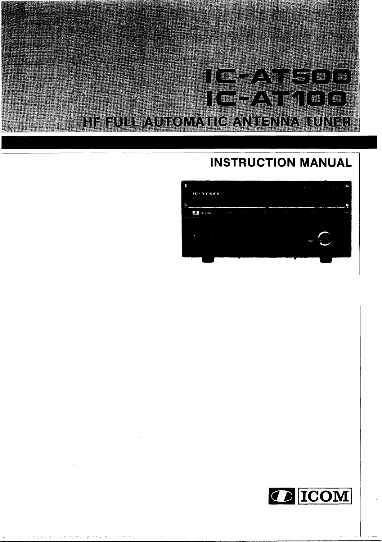 ICOM IC AT500 AT100 user manual
