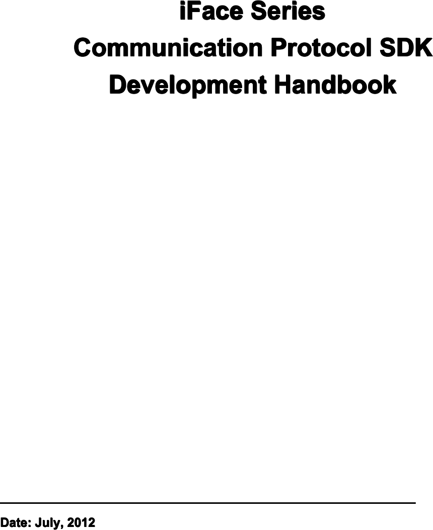 IFace Series SDK Manual