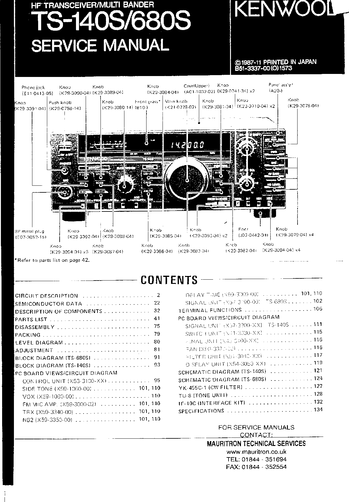 Scan KENWOOD TS 140S service Manual