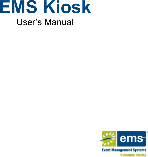 EMS Kiosk User's Manual User