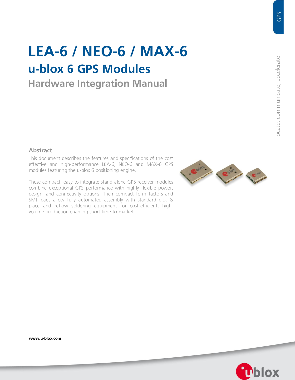 LEA 6 NEO MAX Hardware Integration Manual (GPS.G6 HW 09007 H)
